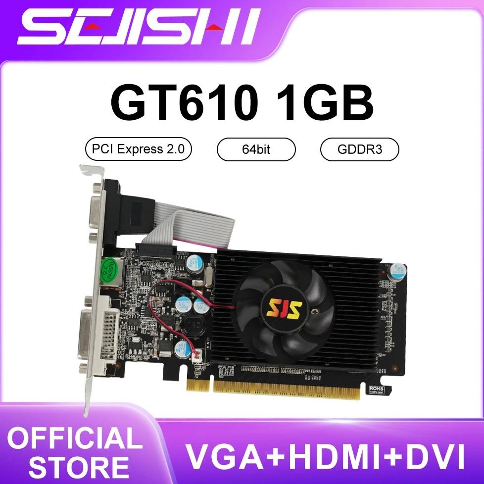 Jual sejise gt610 video card 1gb ddr3 64bit geforce gt 610 d3 display vga cards hdmi dvi vga pci ...