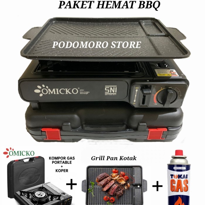 Jual Produk Ready PAKET KOMPOR PORTABLE + ULTRA GRILL + GAS PORTABLE HI ...