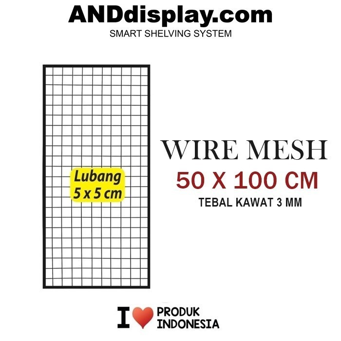 Jual PTR WIRE GRID MESH 50 X 100 CM - KAWAT JARING KOTAK - RAM DINDING ...