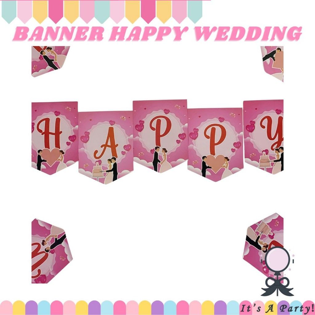 Jual Banner happy wedding decoration wedding benner pernikahan marride ...