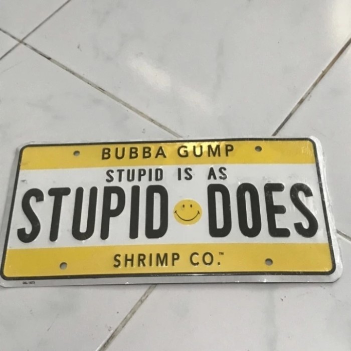 Jual Plate Bubba Gump Forest Gump"Bubba" License Plate Original ...