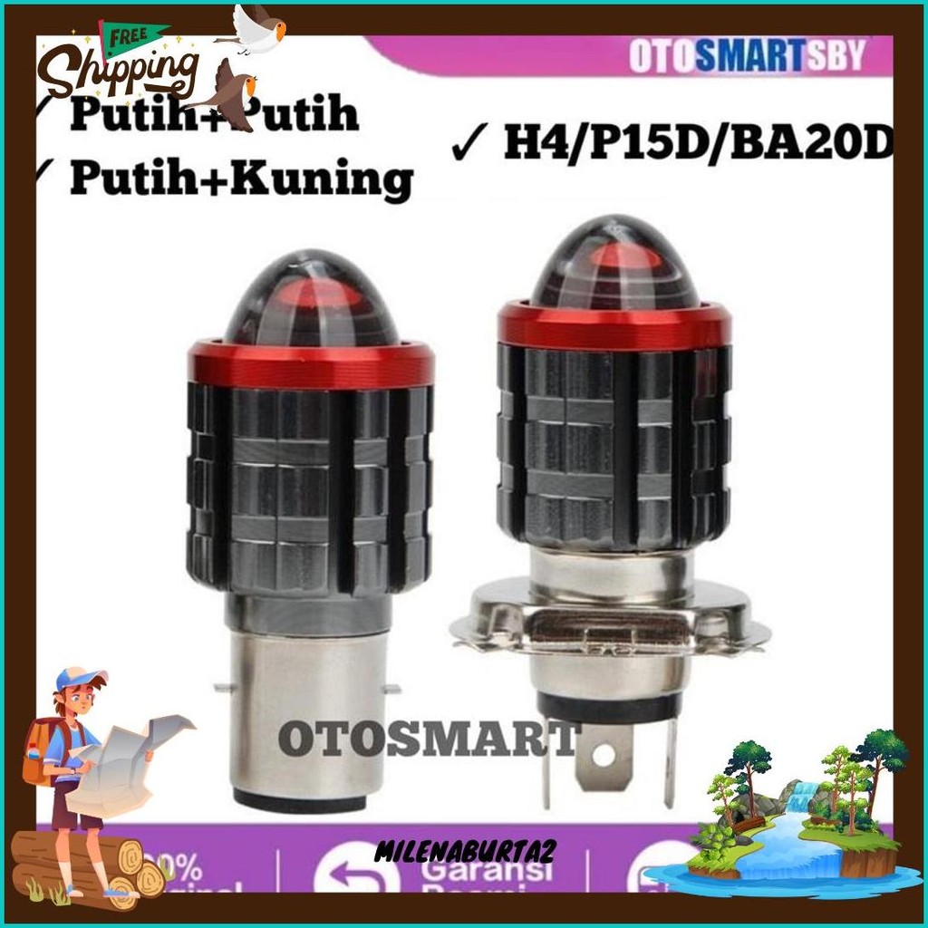 Jual Lampu Utama Motor H4/P15D /Ba20D/Laser Lampu Led Motor Depan ...