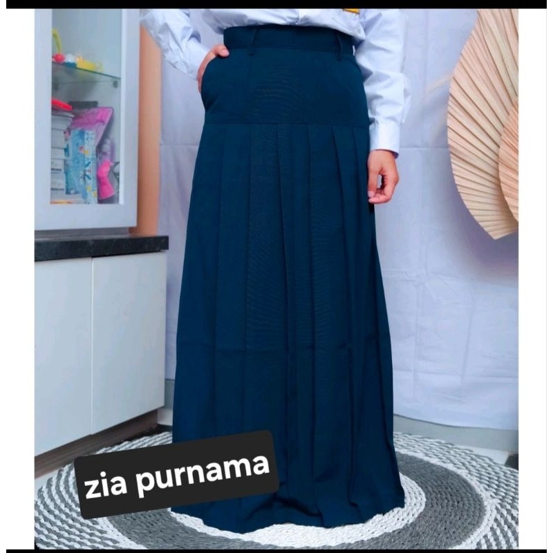 Jual SERAGAM SEKOLAH MEKSI TURUN PINGGANG BIRU/ PLISER TURUN PINGGANG ...