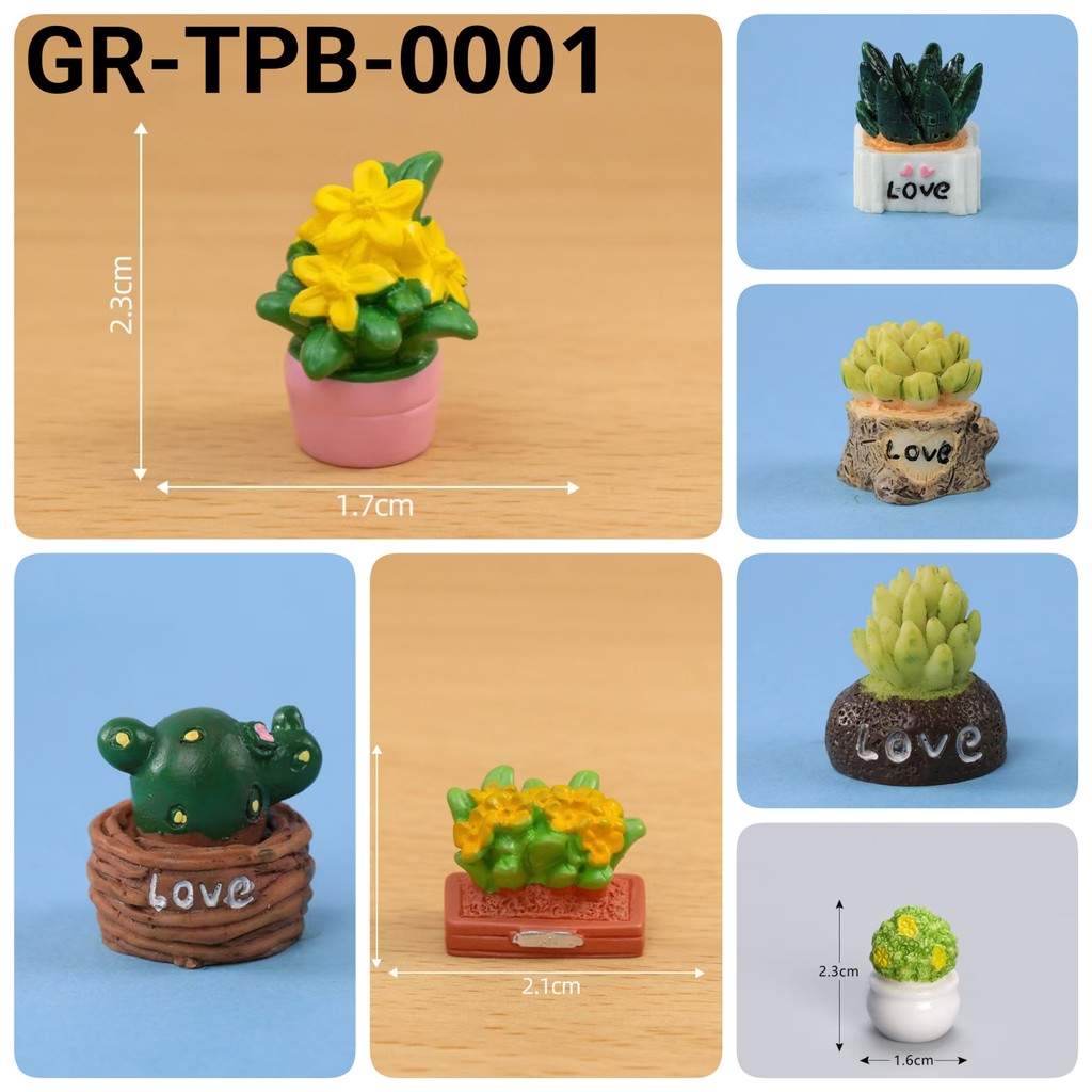 Jual GR-TPB-0001 Miniatur maket diorama dollhouse flowers pot bunga ...