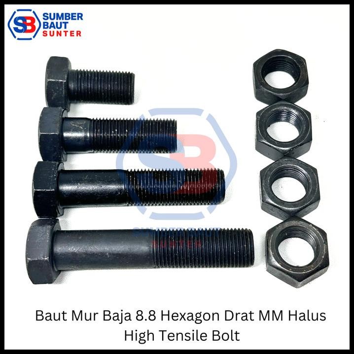 Jual HOT DEAL M20 X 1.50 X 60 BAUT MUR BAJA 8.8 DRAT HALUS HITAM HTB !!!!! | Shopee Indonesia