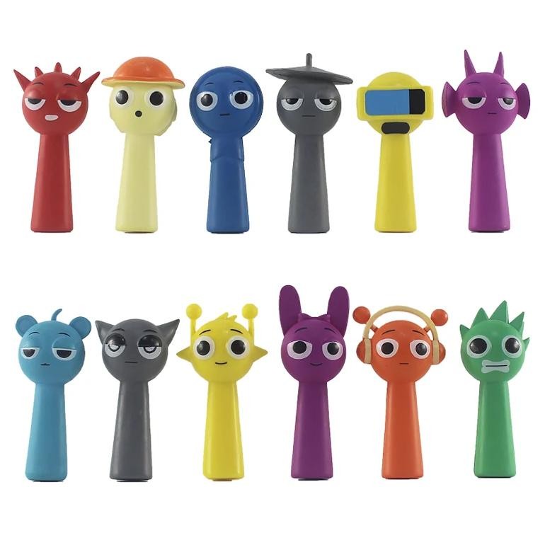 Jual 12pcs sprunki figurine model sprunky figuras 7cm pvc sprunki game ...