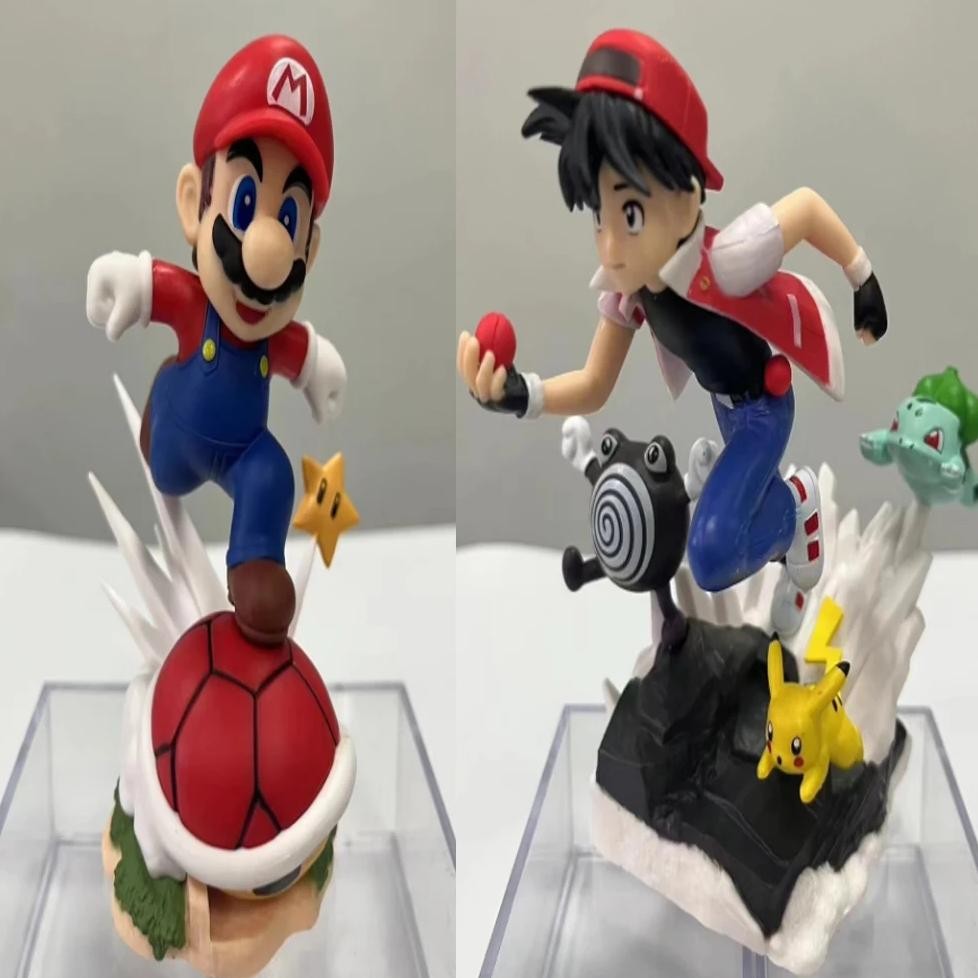 Jual pokemon ash ketchum super mario running style action figure toys ...