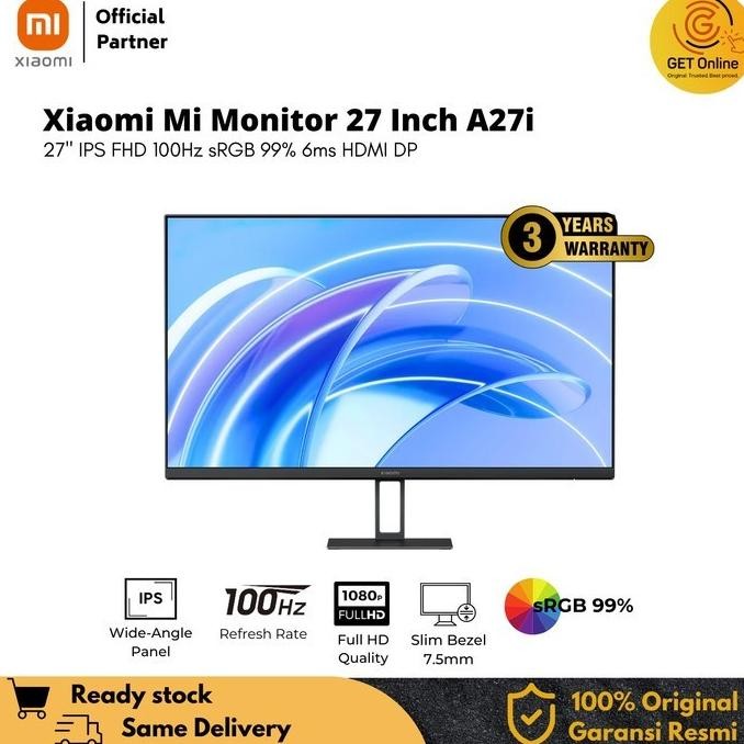 Jual Monitor Xiaomi A27I Led 27 Inch Fhd 100Hz Ips Hdmi Dp Garansi ...
