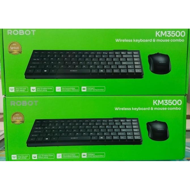 Jual Keyboard Mouse Wirelles Mini Robot Km3500 Diskon | Shopee Indonesia