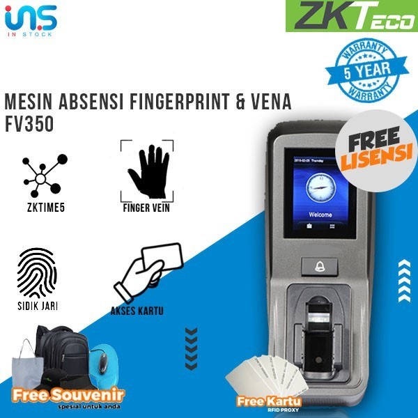 Jual Mesin Absensi Fingerprint Dan Finger Vein Zkteco Fv350 Original | Shopee Indonesia
