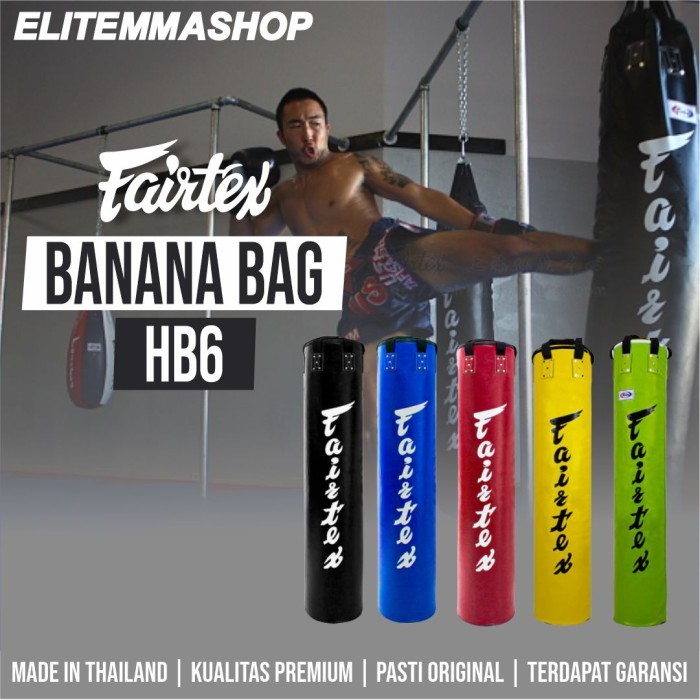 Jual Samsak FAIRTEX 6ft Muay Thai Banana Bag HB6 BLACK | Shopee Indonesia