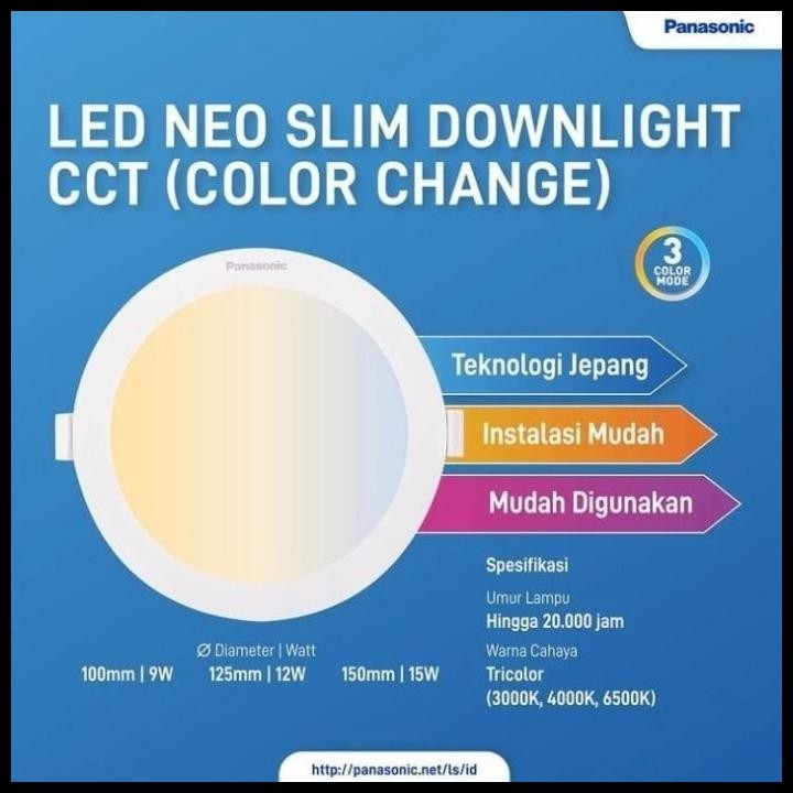 Jual Lampu Downlight Led Panel Panasonic Neo Slim Cct 3 Warna 15W 15 Watt | Shopee Indonesia