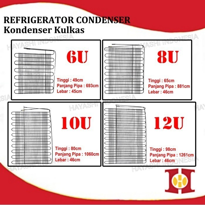 Jual KONDENSOR KONDENSER CONDENSER KULKAS 1 2 PINTU FREEZER 6U 8U 10U ...