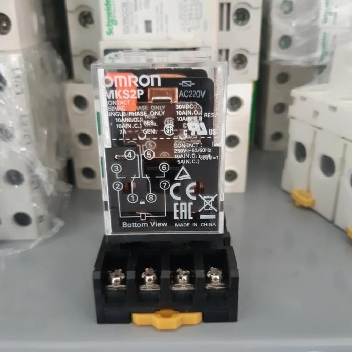 Jual Relay Omron Mks2P+Soket 220 - 24 - 12 Vdc Original Omron Restock! | Shopee Indonesia