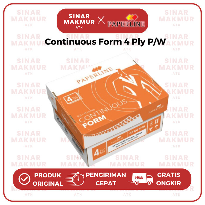 Jual Continuous Form/Kertas Komputer 9.5x11 4 Ply/K4 W Paperline (Dus ...