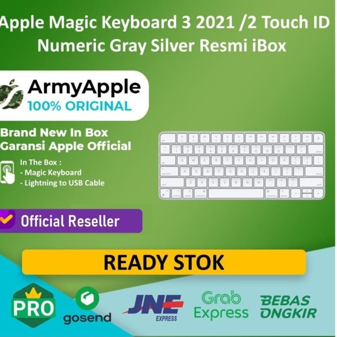 Jual New | Berkualitas Ibox Apple Magic Keyboard 3 2021 /2 Touch Id Numeric Gray Silver Resmi ...