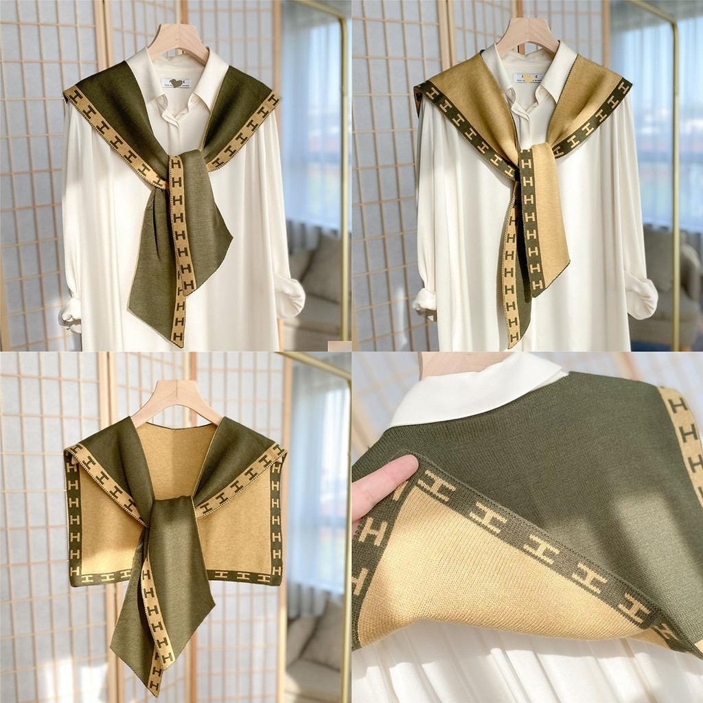 Jual Selendang kecil wol warna solid syal rajutan luar wanita wanita ...