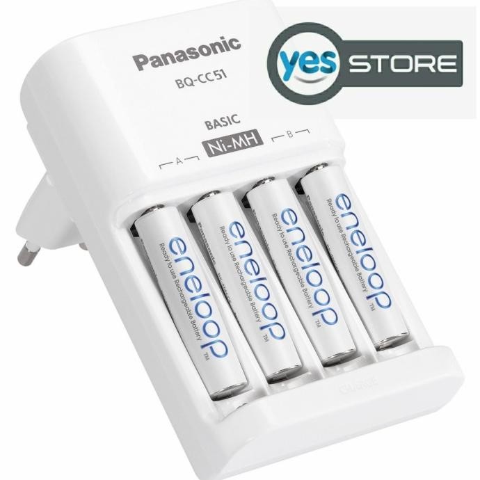 Jual Panasonic Eneloop Basic Charger +4Pcs Battery Aa Rechargeable Pack ...