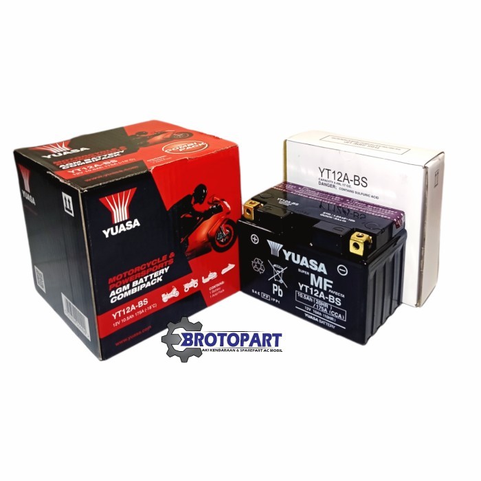 Jual Aki Accu Motor Yuasa YT12A BS MF Aki kering 12v 10.5Ah Original | Shopee Indonesia