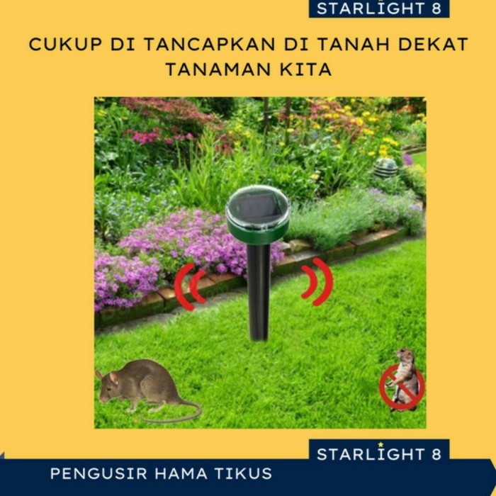 Jual Gusir Hama Tikus Rumah Kebun Ultrasonic Tenaga Matahari Solar | Shopee Indonesia