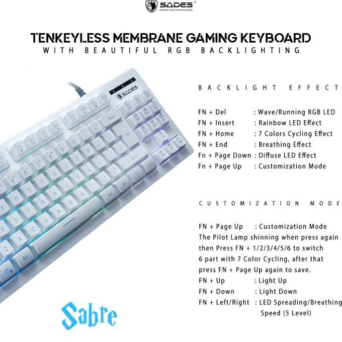 Jual SADES SABRE TKL RGB WIRED GAMING KEYBOARD | Shopee Indonesia
