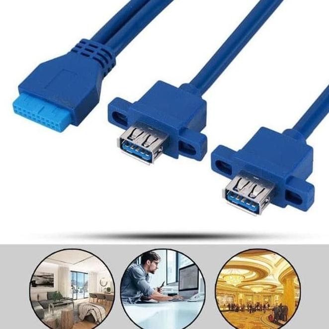 Jual Kabel Front Panel Usb 3.0 Round Female To Motherboard 50Cm (Screw ...