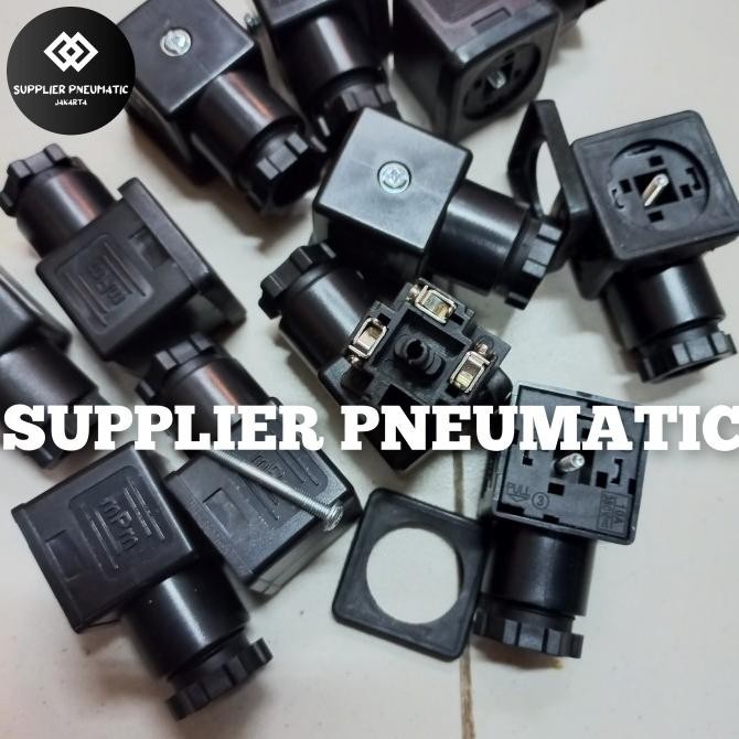 Jual socket - Socket DIN plug body besar pin 3 / kaki 3 penutup coil ...