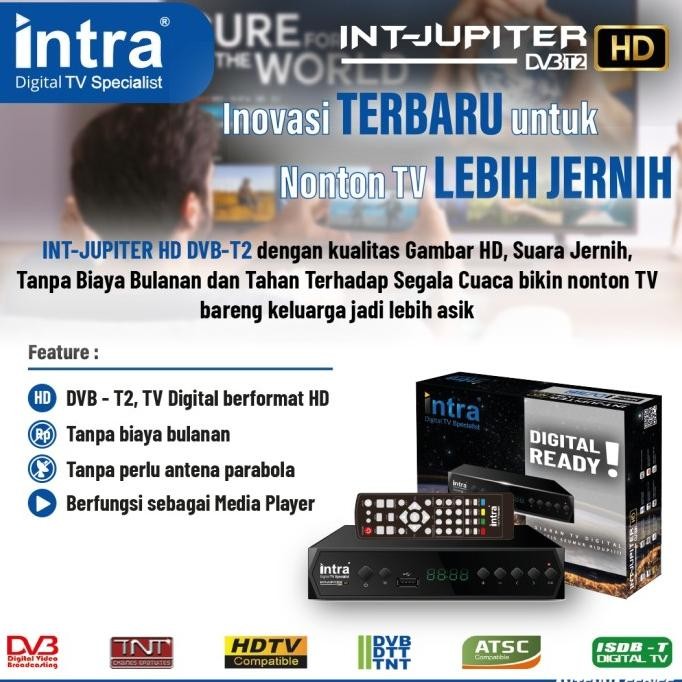 Jual BEBAS ONGKIR - Receiver Tv DVBT2 Digital Set Top Box Intra Jupiter-HD DVB T2 Origina ...