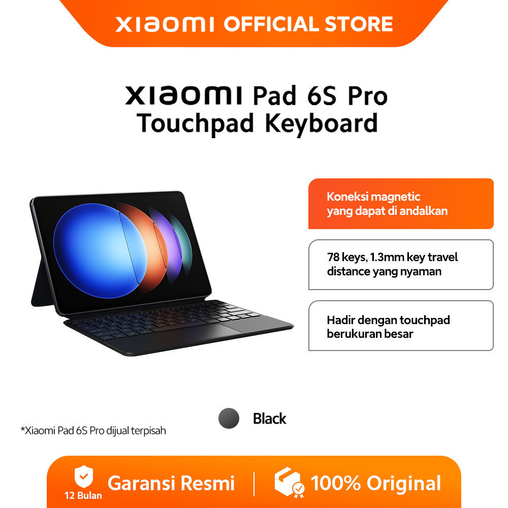 Jual Xiaomi Pad 6S Pro Touchpad Keyboard | 78 keys | Koneksi magnetic ...