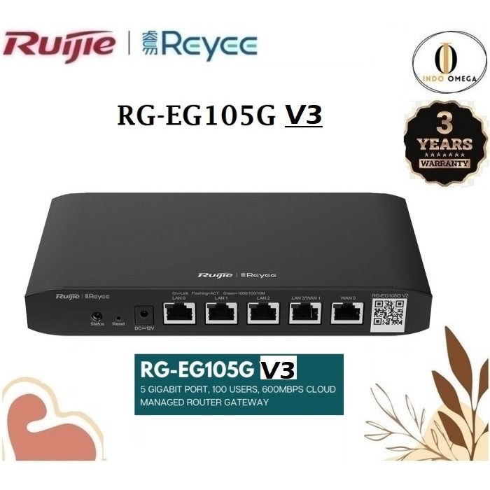 Jual Ruijie Reyee RG-EG105G V2 EG105G Series Cloud Managed Router EG105 G | Shopee Indonesia