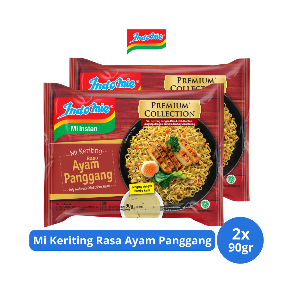 Jual Indomie Mi Keriting Rasa Ayam Panggang 90gr x 2 pcs | Shopee Indonesia