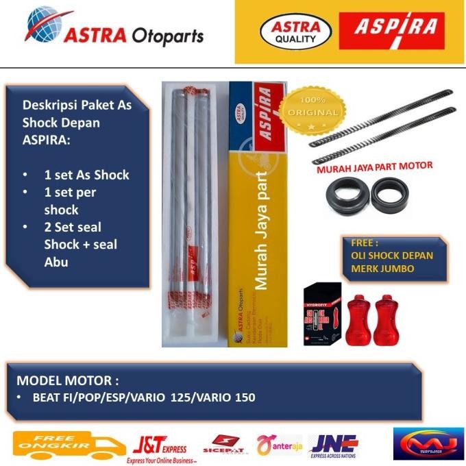 Jual PAKET AS SHOCK PIPA SHOCK DEPAN ASPIRA 1 SE BEAT FI/ESP/VARIO 125/ ...