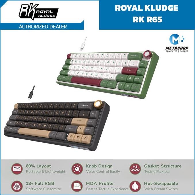 Jual BEBAS ONGKIR - ROYAL KLUDGE RK R65 66 Keys 65% Gasket RGB Backlit Hot-swappable Wired ...