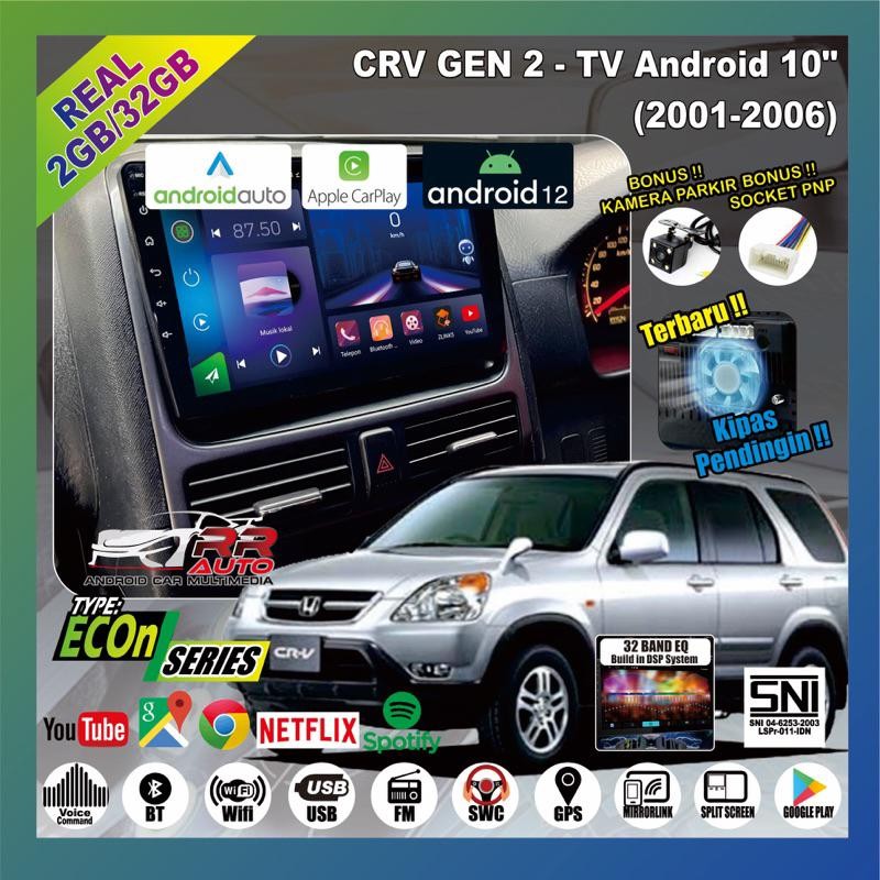 Jual Terbaru Crv Gen2 2001-2006| Headunit Android 10,2/32Gb,Ips,Wifi,Dsp 32Band Eq (Bonus Kamera ...