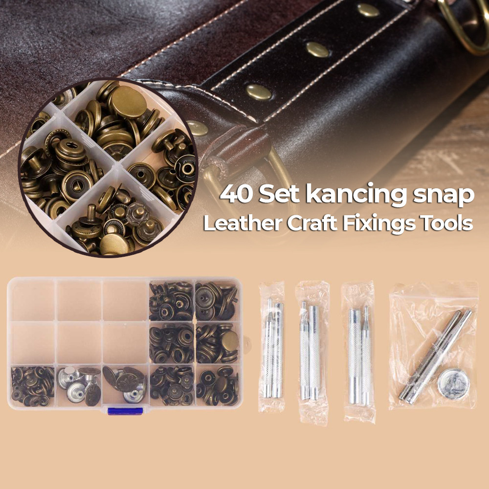 Jual Set Perlengkapan Jahit Poppers Leather Craft with Fixings Tools ...
