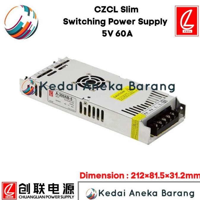 Jual CZCL Slim Switching Power Supply PSU Tipis 5V 60A 5 Volt 60 Ampere Fan | Shopee Indonesia