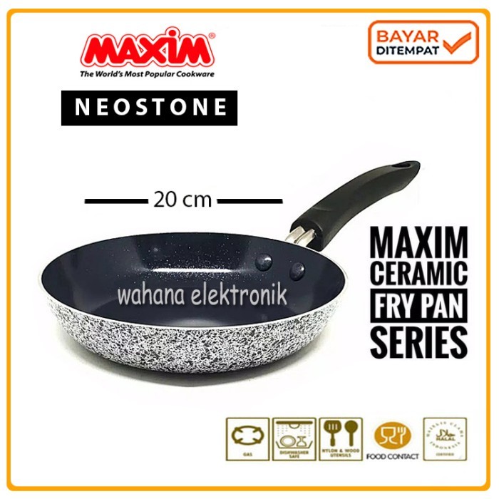 Jual Alat masak Teflon Maxim Neostone Frypan Marble Ceramic Penggorengan Anti Lengket - 20 CM ...