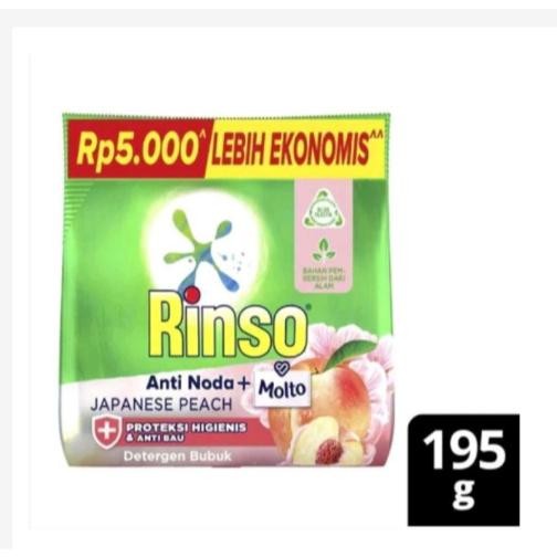 Jual Terlaris Rinso Anti Noda+ Molto 195G Powder -Rinso Bubuk All ...