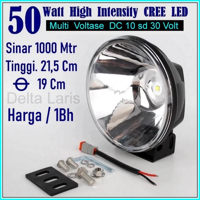 Jual Lampu Sorot Tembak Cree Led 1X50W 1000 Meter Pencil Beam Offroad ...