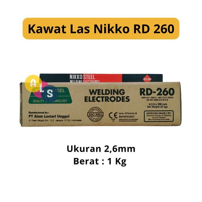 Jual TERLARIS - Kawat Las Listrik/ Kawat Las Nikko Steel RD 260/ Welding Electrodes | Shopee ...