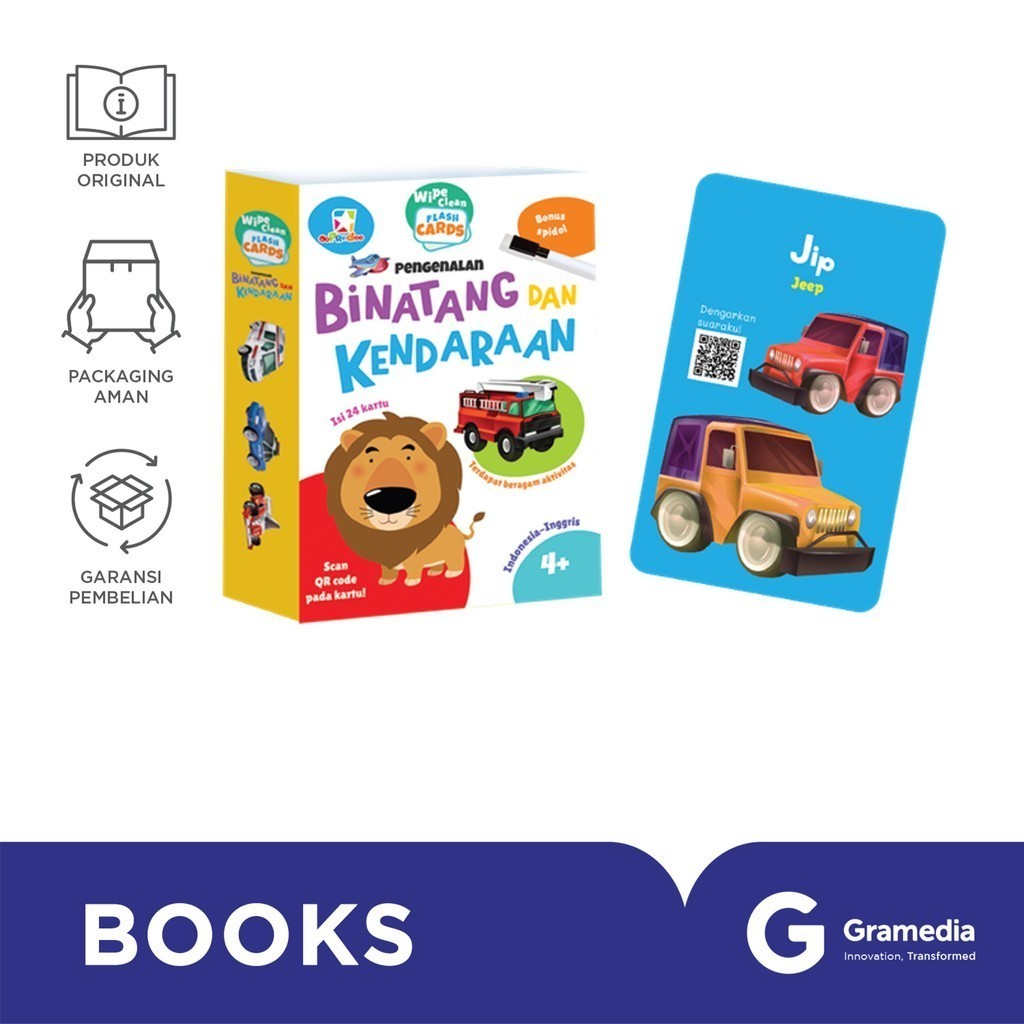 Jual Buku Opredo Wipe Clean Flash Cards Pengenalan Binatang & Kendaraan ...
