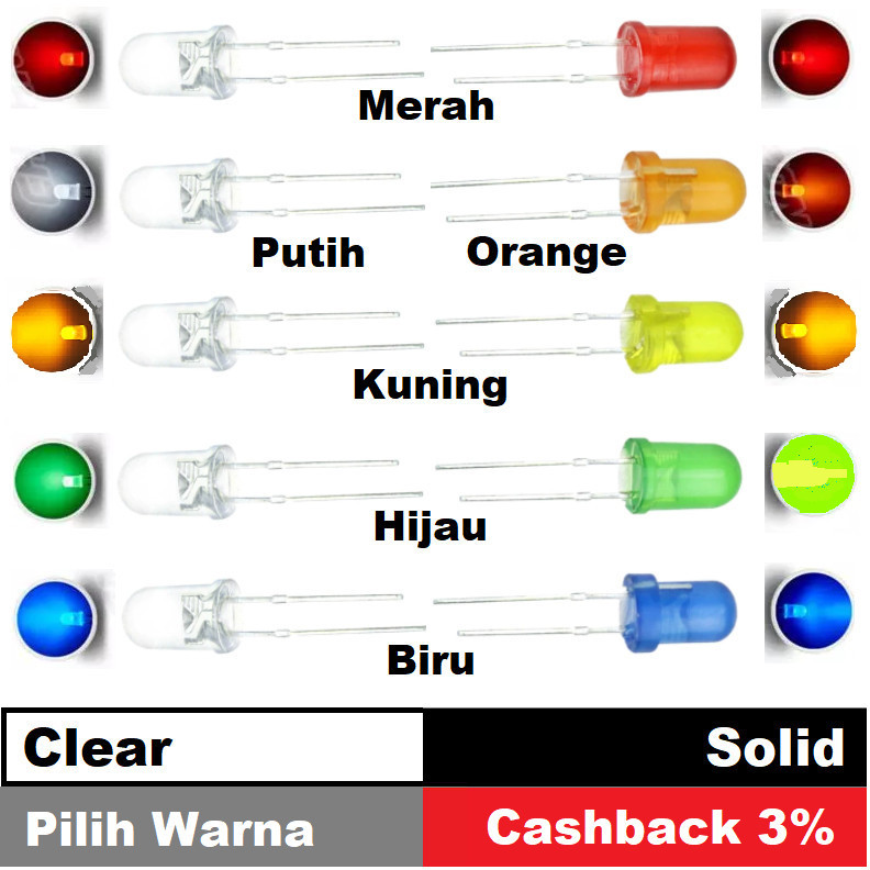 Jual Lampu LED 5mm Terang Merah Clear | Shopee Indonesia