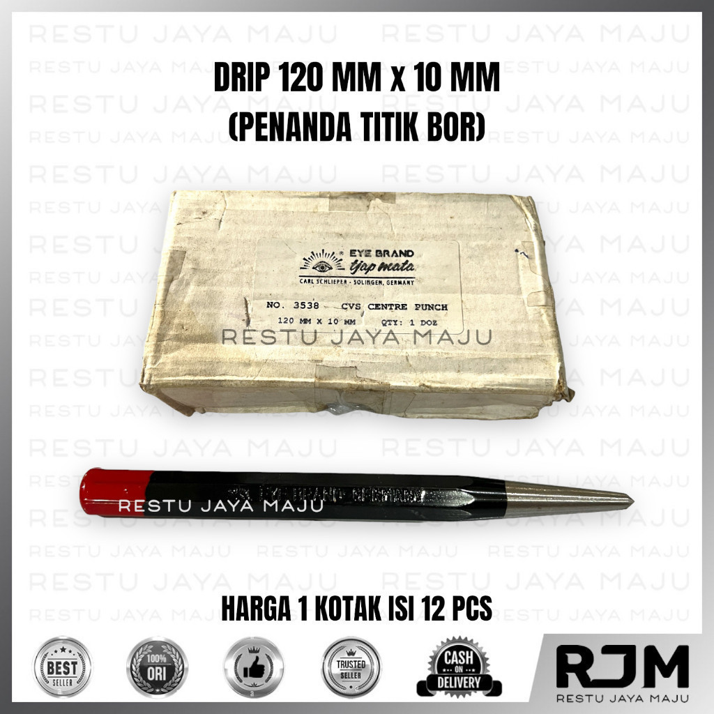 Jual [12 pcs] MATA Drip 120 mm x 10 mm Penanda Titik Bor Penitik Punch ...