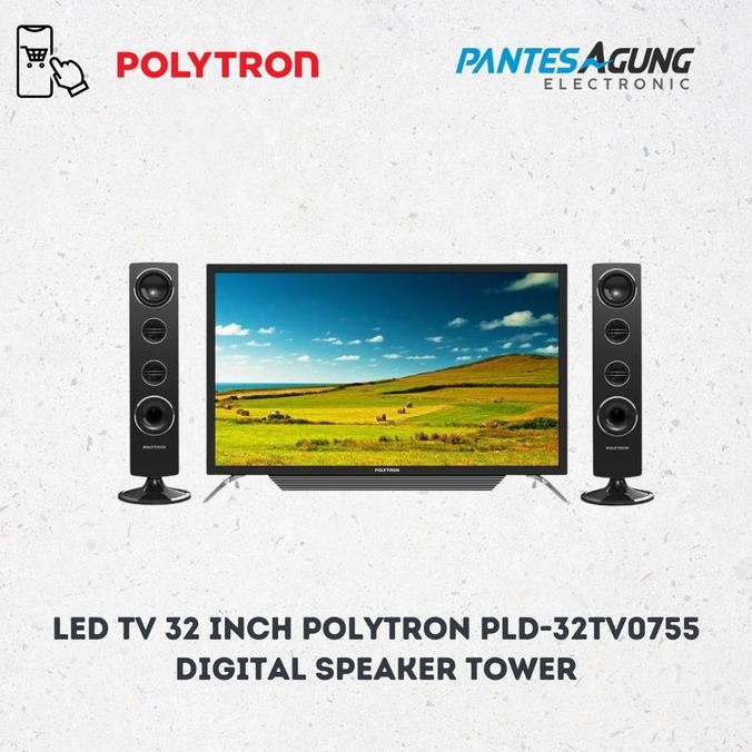 Jual Led Tv 32 Inch Polytron Pld-32Tv0755 Digital Speaker Tower Original Dan Terpercaya | Shopee ...