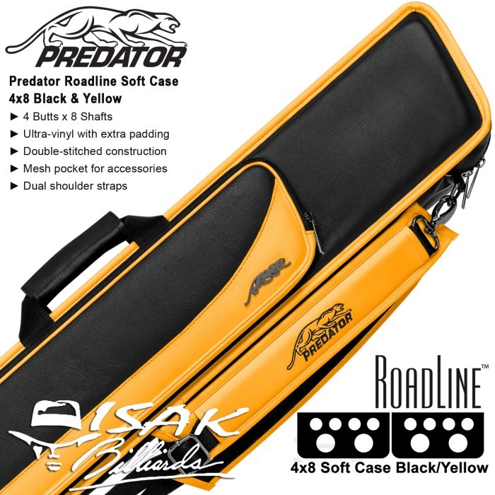 Jual Predator Roadline 4x8 Cue Case Black & Yellow Soft Tas Stick ...