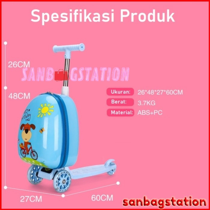 Jual Trolley Scooter Skateboard Import Motif Anak Cewek Cowok Koper ...