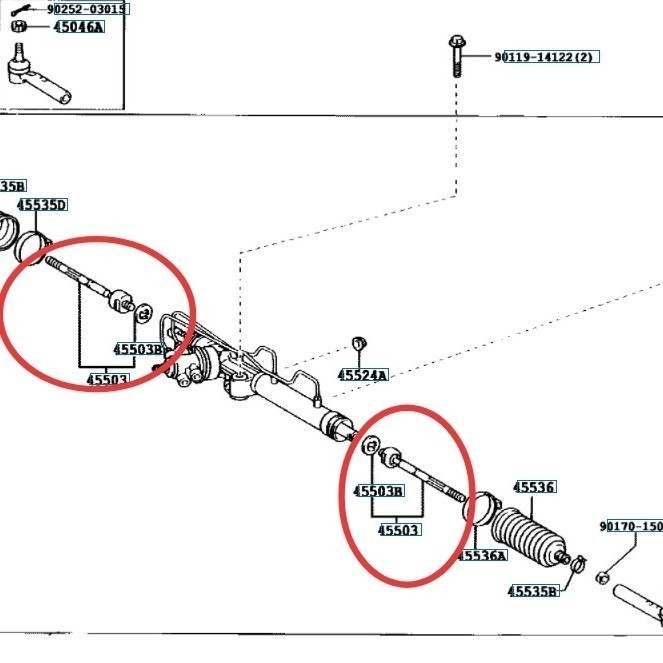 Jual Long Tie rod Hiace Commuter Original Toyota Asli 45503-29836 ...