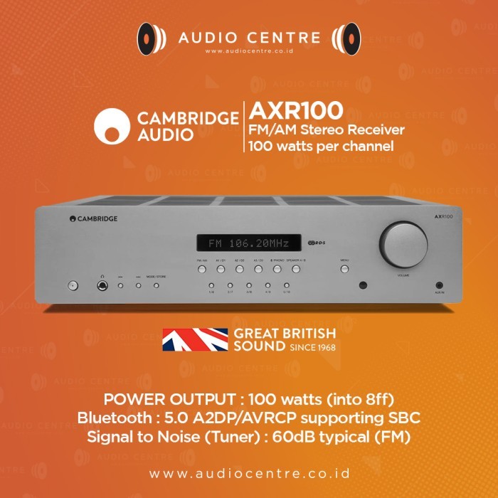 Jual Cambridge Audio AXR100 FM/AM STEREO RECEIVER built in Bluetooth ...