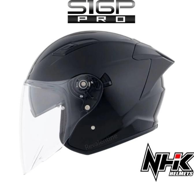 Jual NHK S1 GP PRO PLUS BLACK GLOSSY ORIGINAL | HELM HALF FACE ORI SNI ...