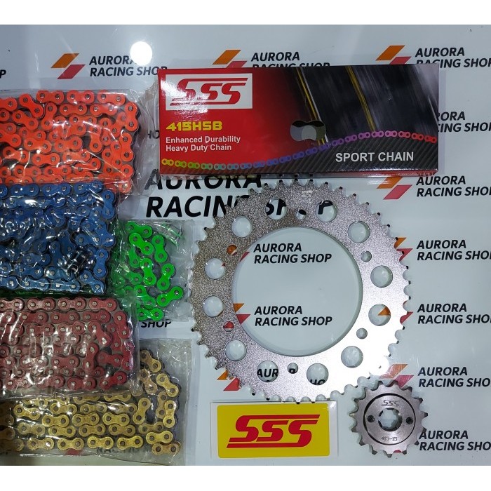 Jual Gear Set Sss New R15 V3 & Rantai Sss 415 Hsb Colour Series ...